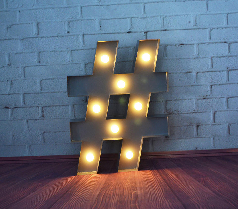 Hash Tag Letter bulb Retro Lights - ShopBlast - best products, curated ...