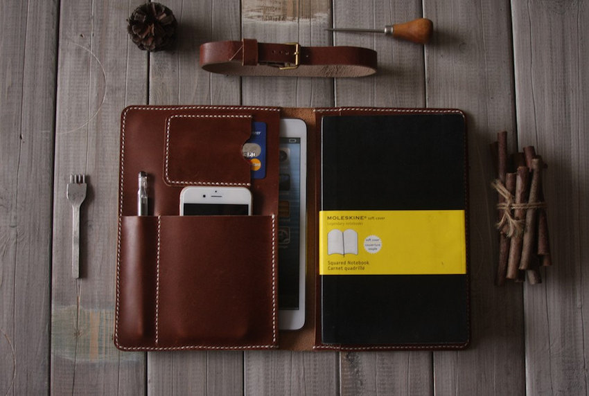 Leather iPad Mini Case Hand Stitched Portfolio - ShopBlast - best ...
